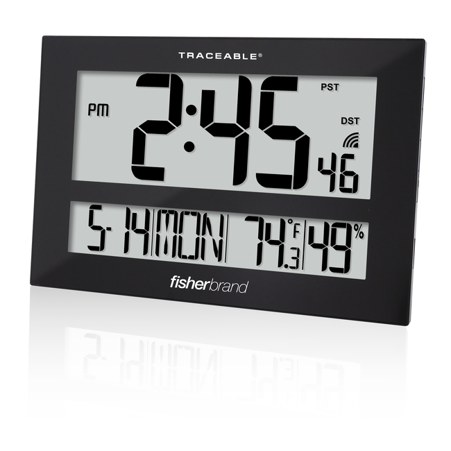 GIANT-DIGITS™ Radio Atomic Traceable Clock with Humidity 0°C to 45°C ...