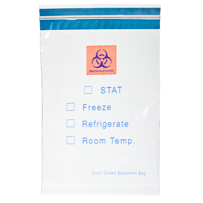 Color-Coded Biohazard Specimen Transport Bags Blue | Buy Online | www ...