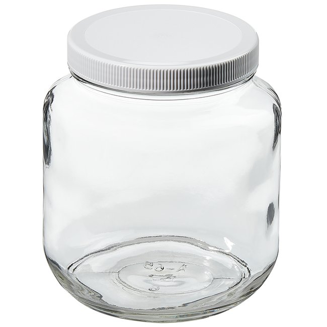 Wide-Mouth Short-Profile Clear Glass Jars with Closure 2000 mL | Buy ...
