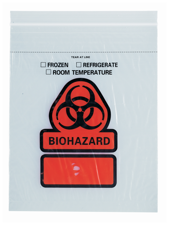 Three-wall Reclosable Biohazard Specimen Transport Bags 9 x 6 in ...