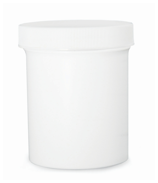 White Polypropylene Jars — With White Polypropylene SturdeeSeal™ PE ...